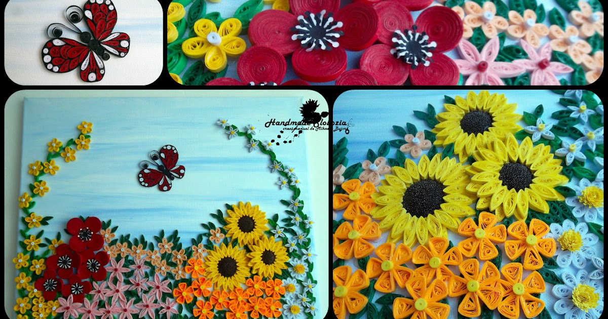 Mihaela Bujor: Tablou Quilling "Flori" (Quilling painting "Flowers")