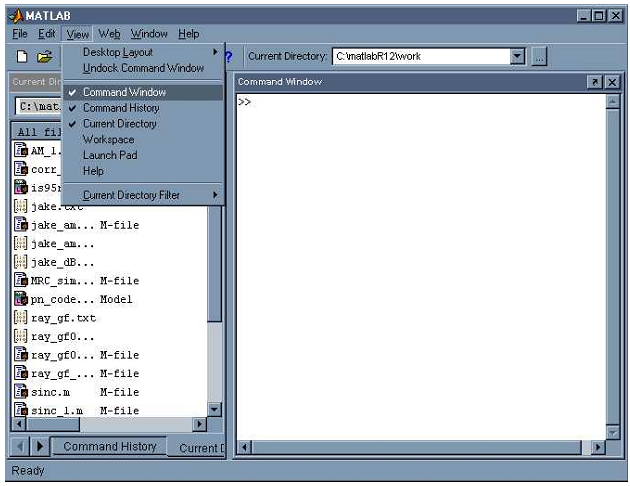 Tampilan Awal MATLAB