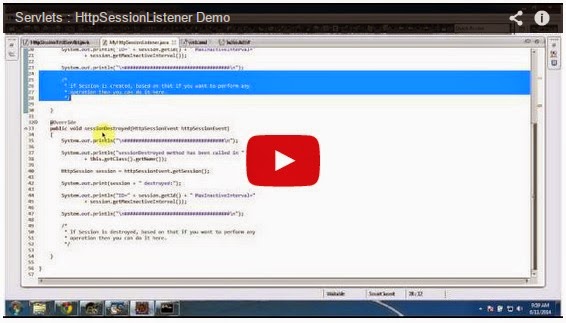 JAVA EE: Servlets : HttpSessionListener Demo