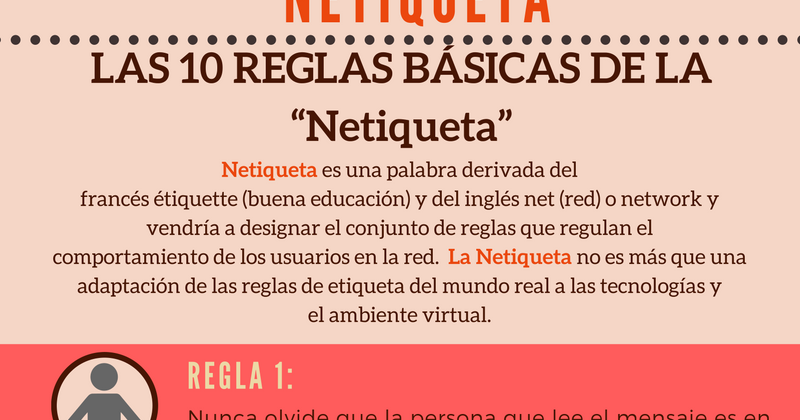 REGLAS BÁSICAS DE LA “Netiqueta” para la Web [Infografía]