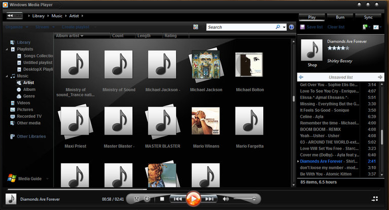 Interfaz visual 7: Temas para Windows Media Player 12