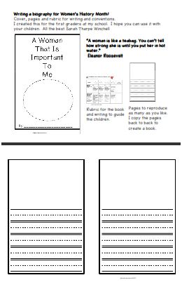 I Dream of First Grade: Women's History Month Writing Project with Free ...