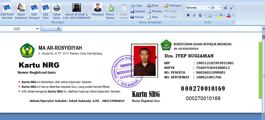 Aplikasi Cetak Kartu NRG terbaru - GURUTV