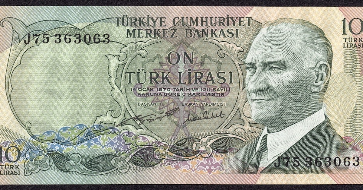 Turkey 10 Lirasi banknote 1970|World Banknotes & Coins Pictures | Old ...