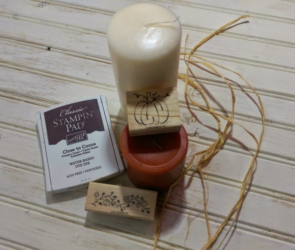 Stamped Candles - A DIY Project for Fall - Outnumbered 3 to 1