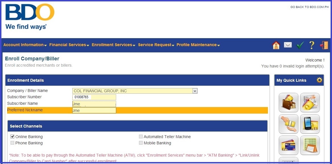 COL Me Joey: How to Enroll COL with BDO Online Banking