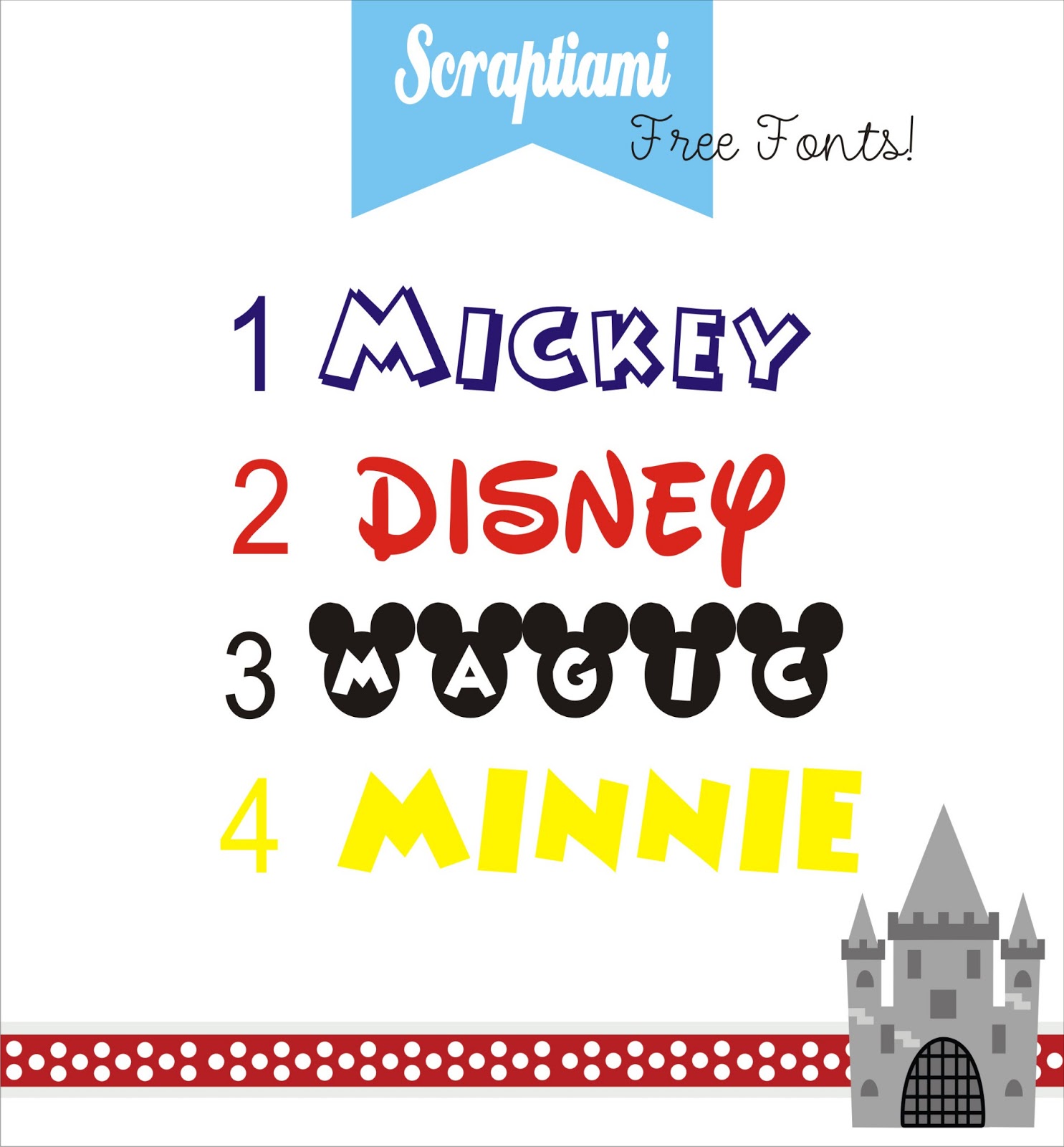 Scrap Tia Mi: Mickey, Minnie e Disney {Fontes Favoritas}