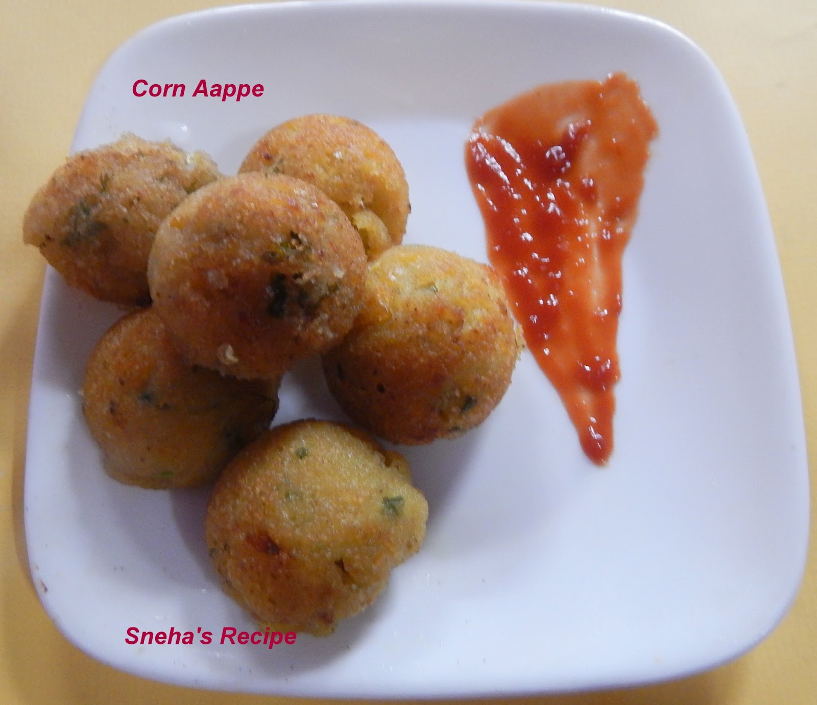 Corn Appe - Sneha's Recipe