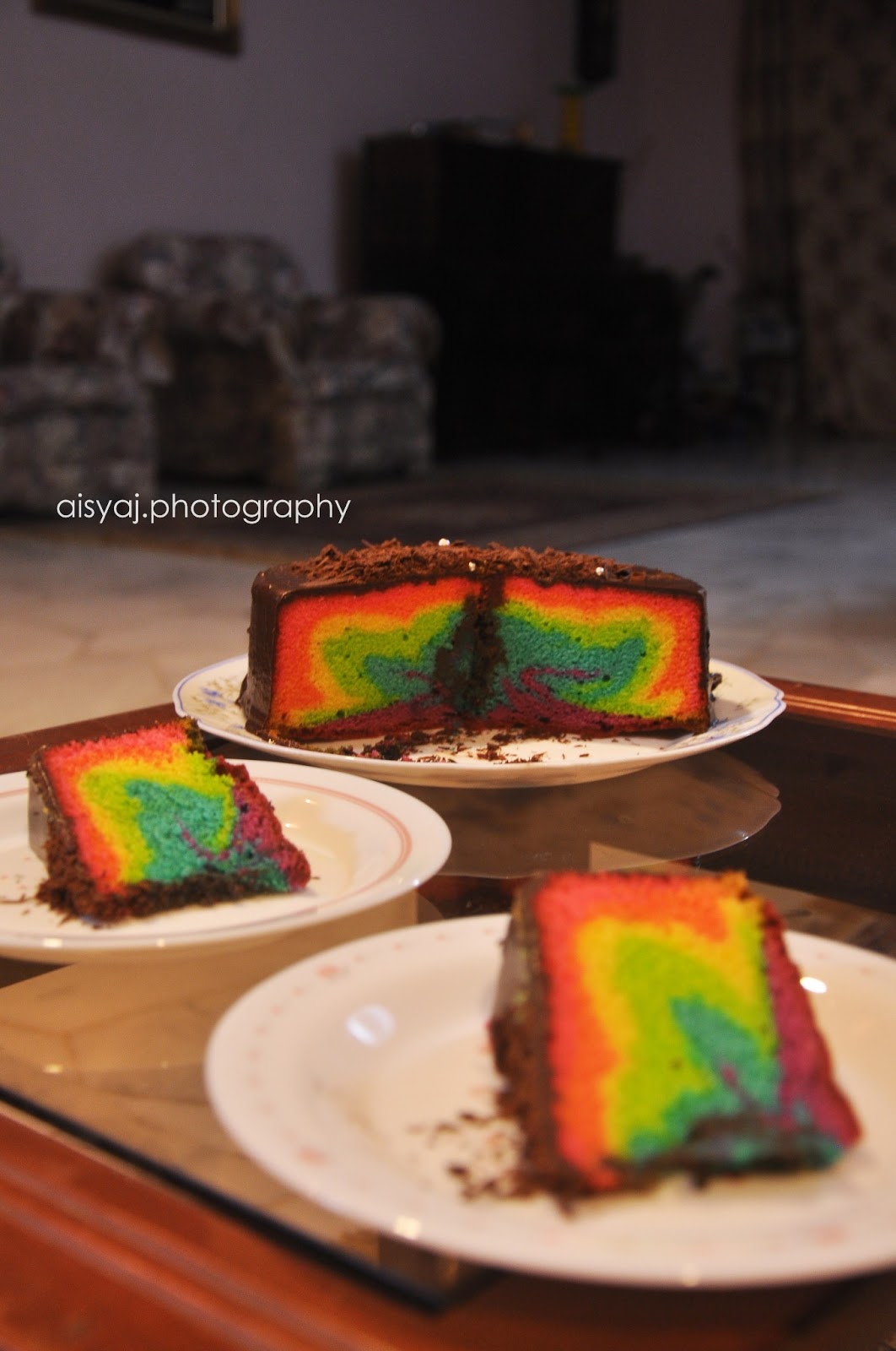Aisya J: RECIPE : Rainbow Marble Cake