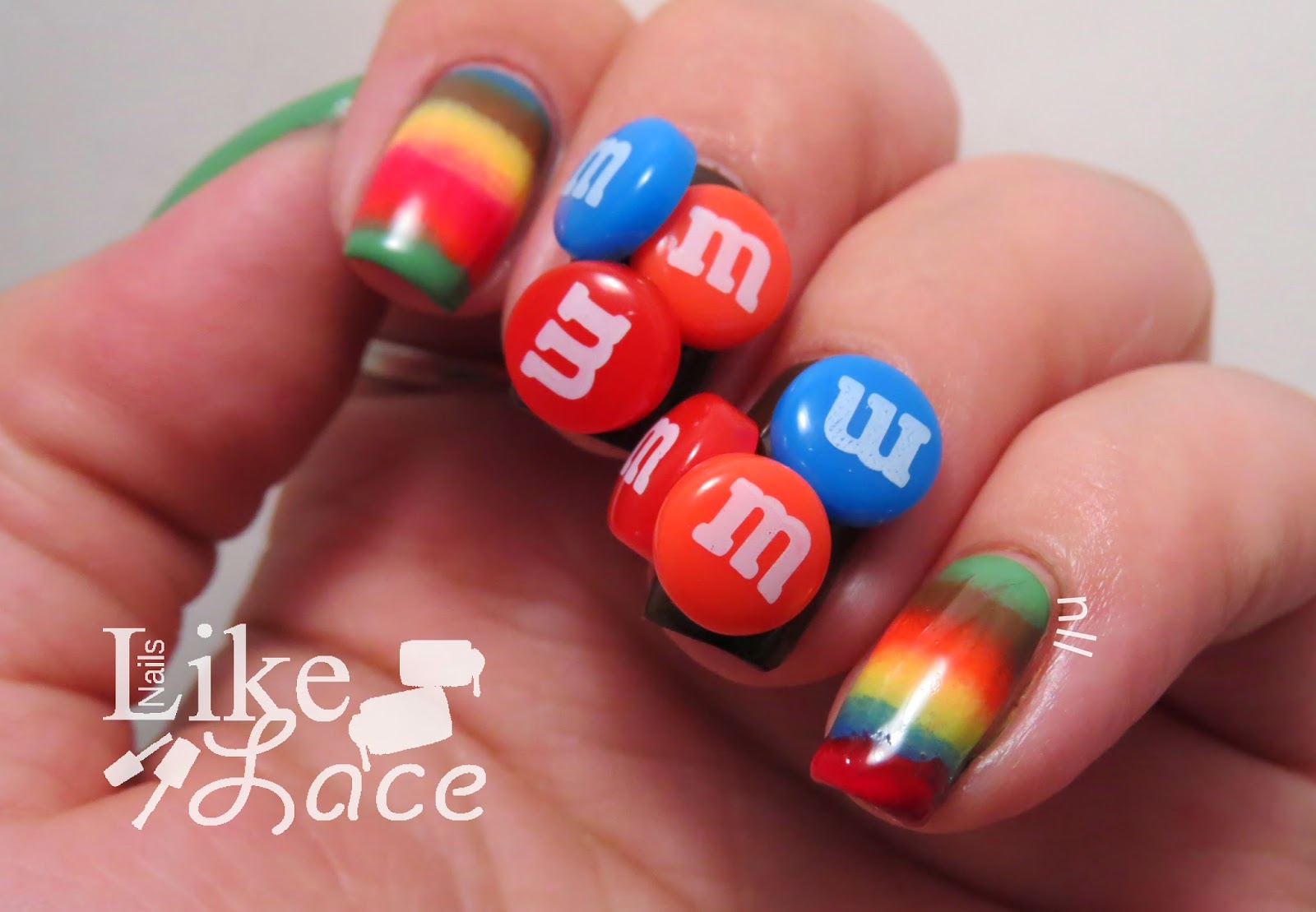 NailsLikeLace: KKCenterHk Review - 3D M&Ms Candy Nail Decor