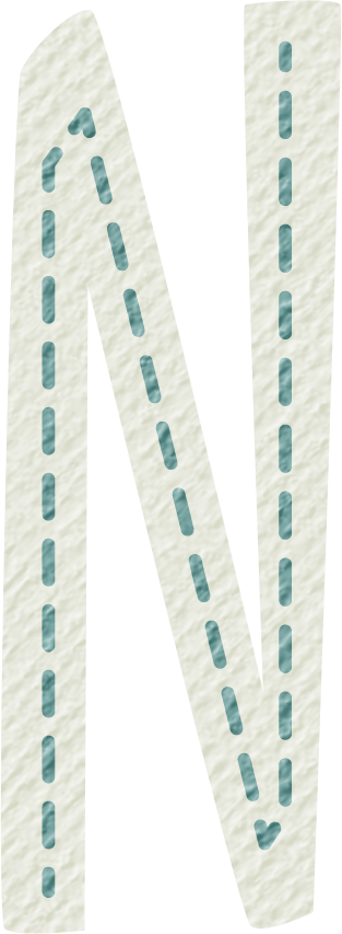 Abecedario Blanco con Puntadas Azules. - Oh my Alfabetos!