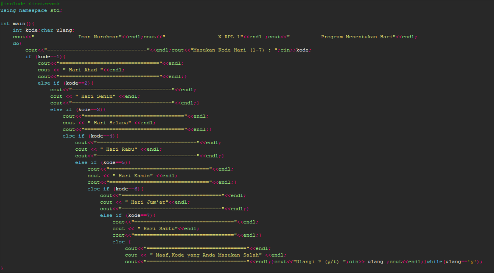 Belajar Bahasa Pemrograman C++ Menggunakan Code::Block Bag 6 - Serba ...
