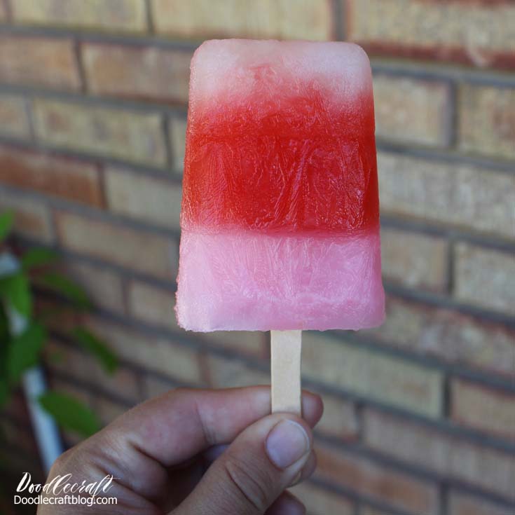 Homemade Tiger's Blood Popsicles with Torani