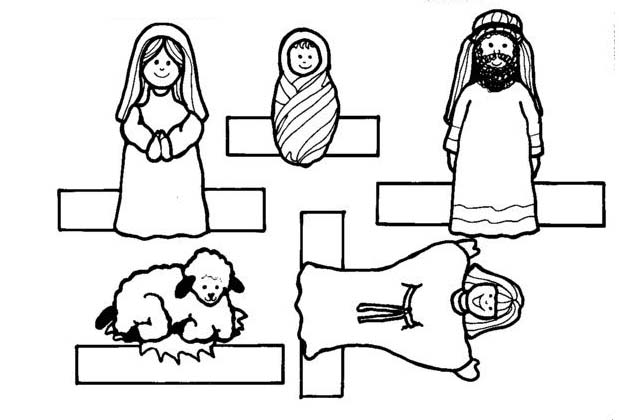 Bricolage de Noël : crèches en papier à colorier ou découper