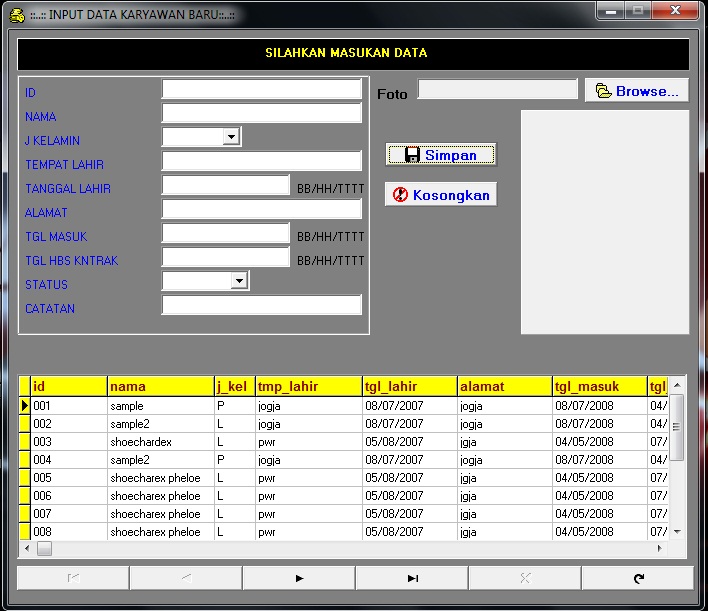 dzaki softmedia: Sistem informasi karyawan berbasis foto