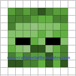 Minecraft Pixel Art Templates: Zombie