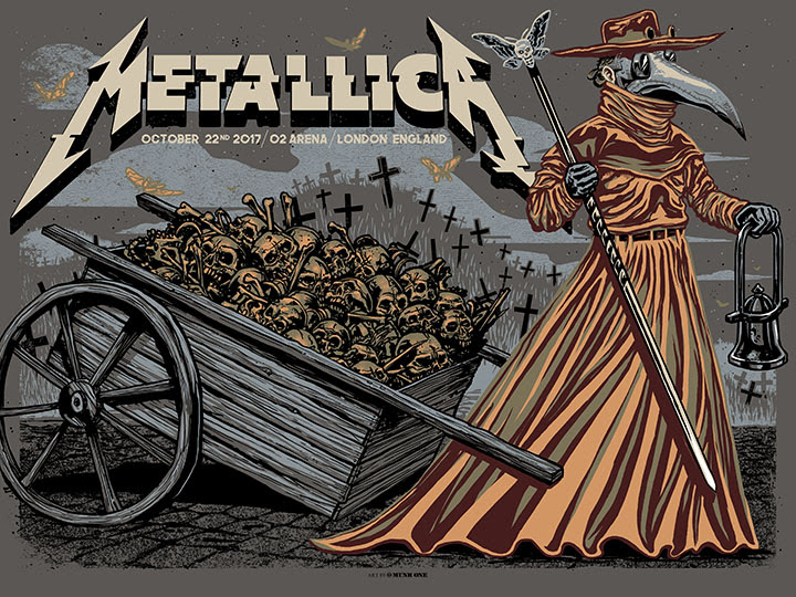 INSIDE THE ROCK POSTER FRAME BLOG: Metallica London Prints By Munk One ...
