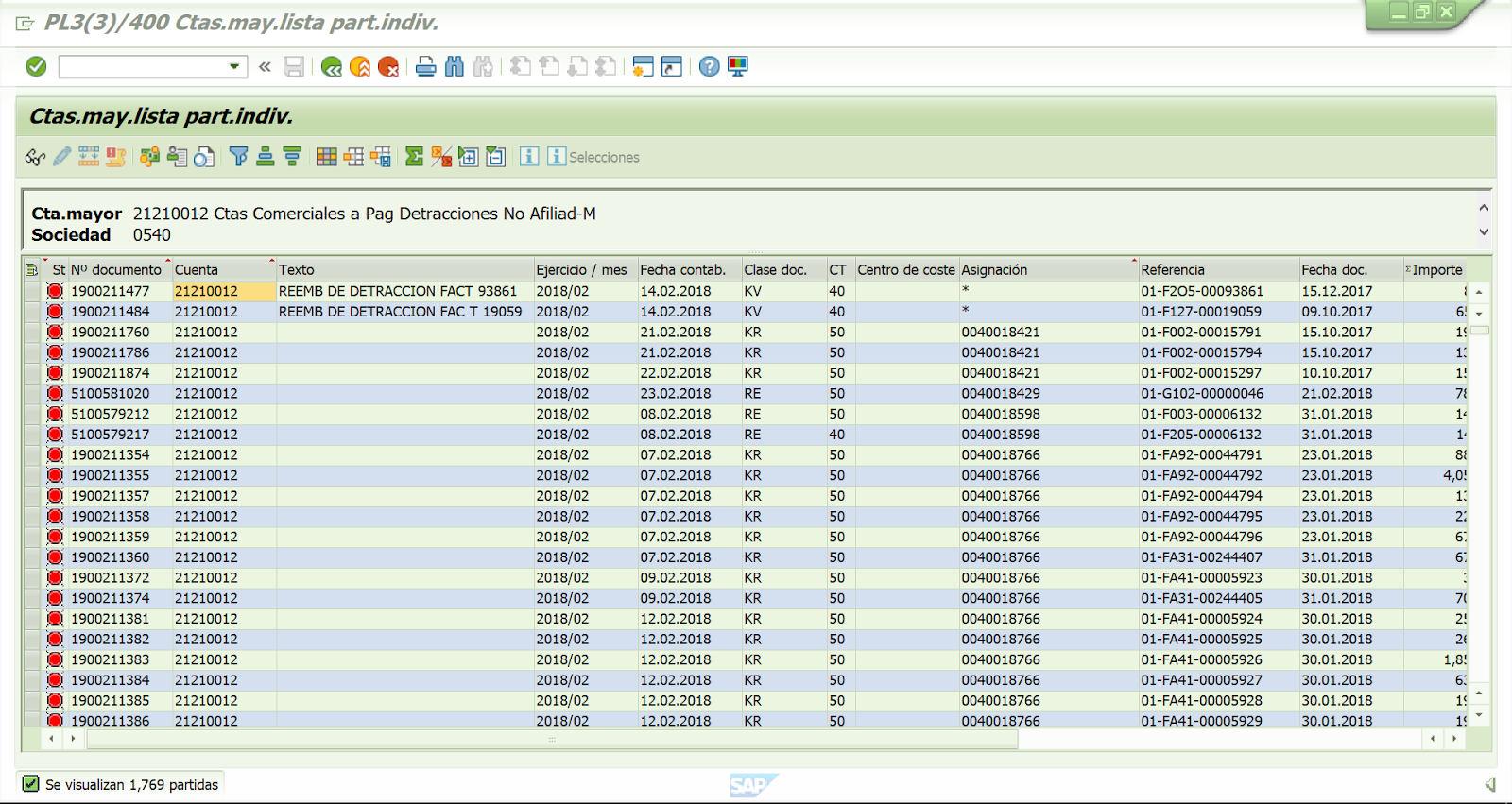 Grupo Meid Perú SAC: TRANSACCION FS10N - SAP