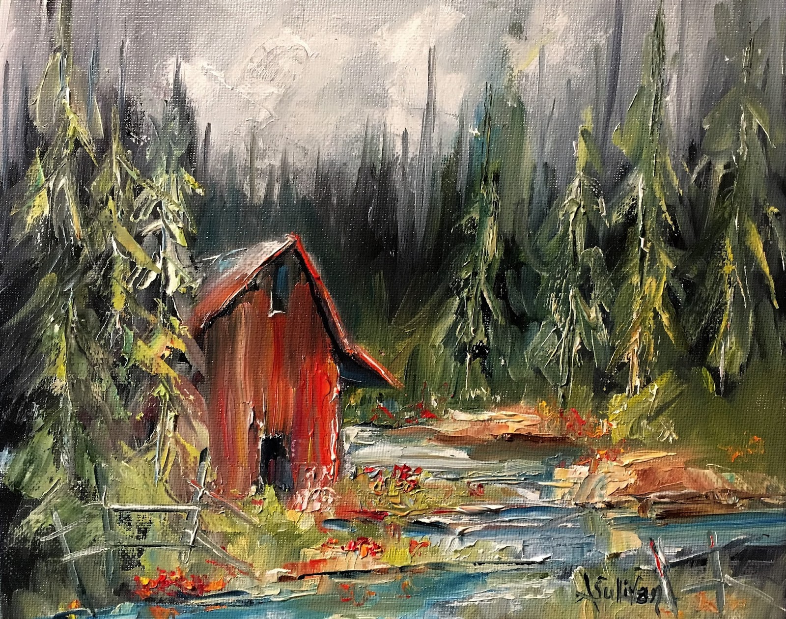 THROUGH THE EYES OF AN ARTIST: Late Summer Blooms landscape painting by ...