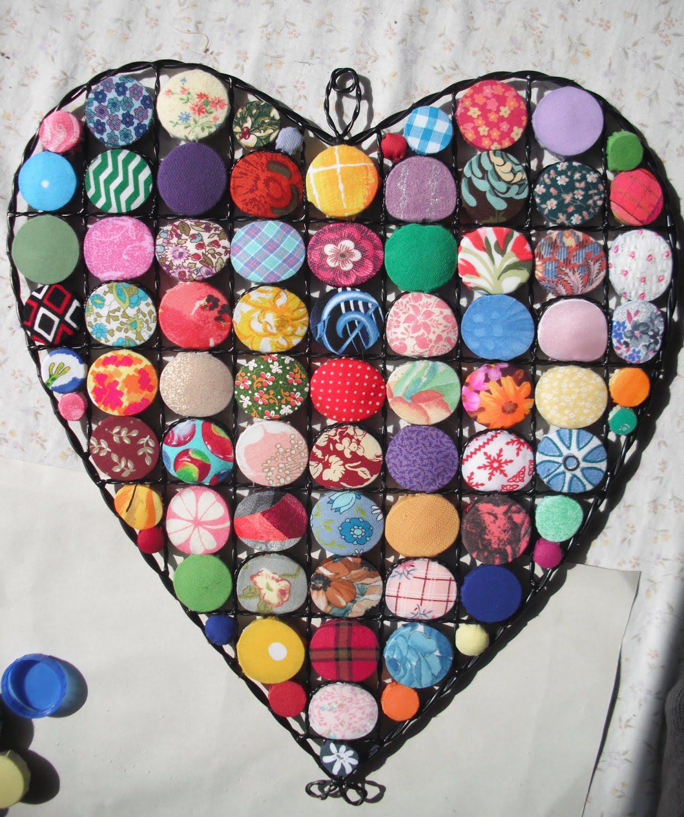 Love my life: Arty crafty with plastic bottle tops.