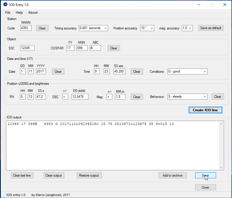 SatTrackCam Leiden (b)log: Introducing IOD Entry: software to aid ...