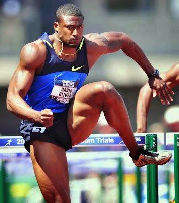 Male Athletes World: Track and field: David Oliver (USA) completing a ...