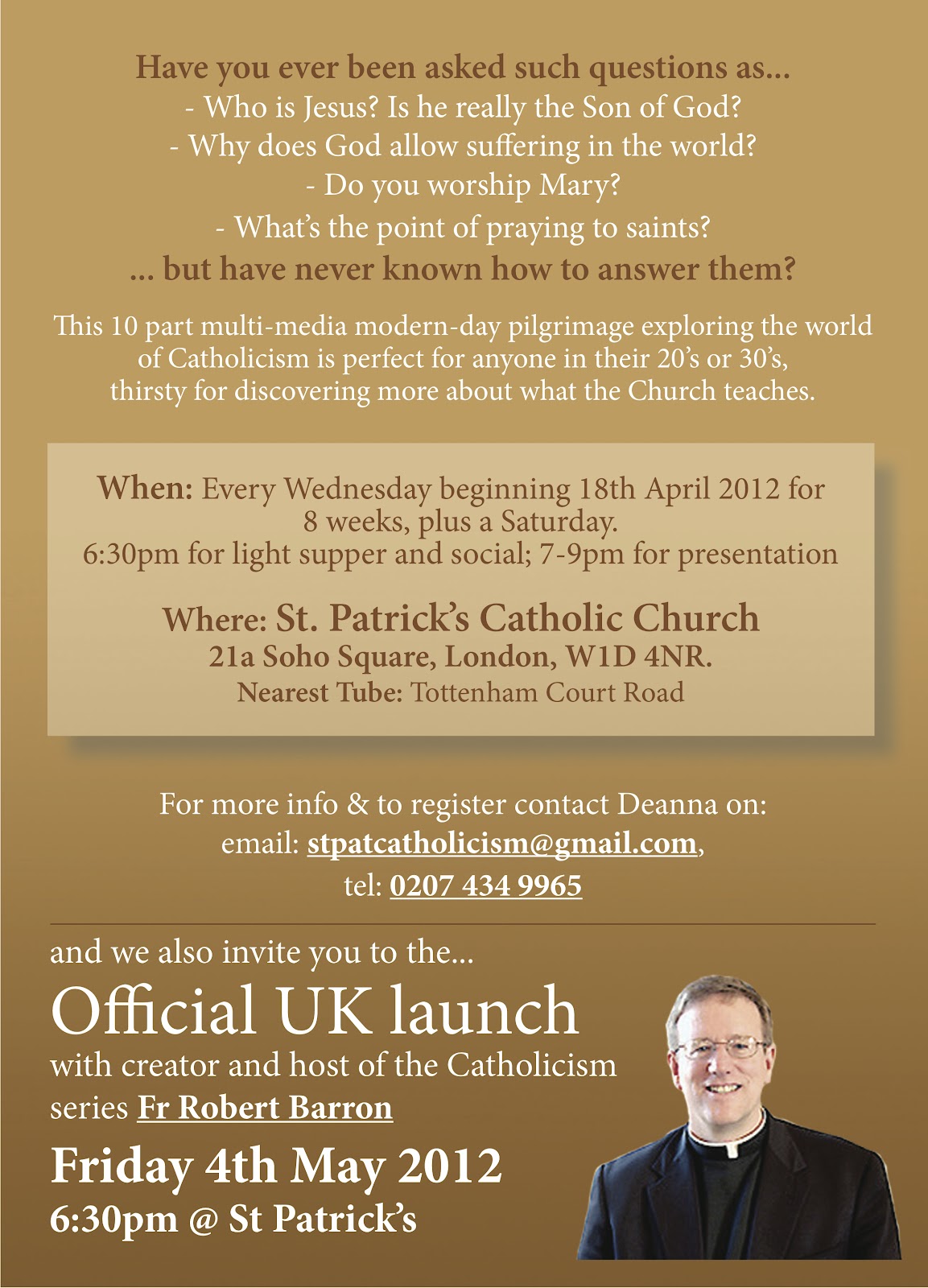 Medley Minute with Fr Sam: Catholicism Launching in the UK, Wednesday ...