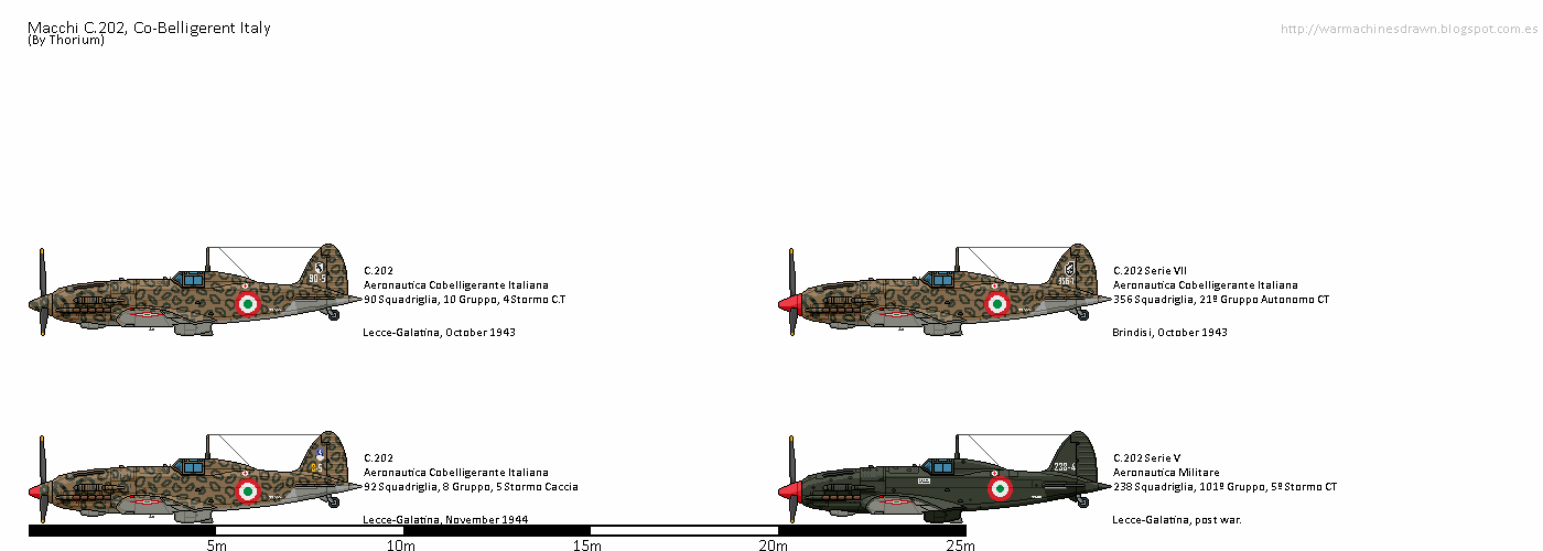 War Machines Drawn: Macchi C.202 - Co-Belligerent users