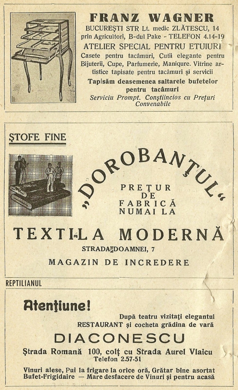 Reclame vechi (1939) - REPTILIANUL