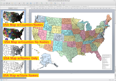 Maps For Design • Editable Clip Art PowerPoint Maps: USA National ...