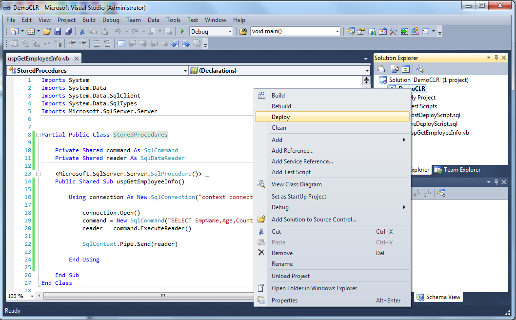 Exact Help: How to create CLR stored procedure in visual studio 2010 in ...