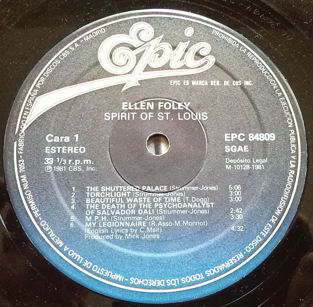 SPANISH BOMBS: Ellen Foley -Spirit of St. Louis Lp 1981