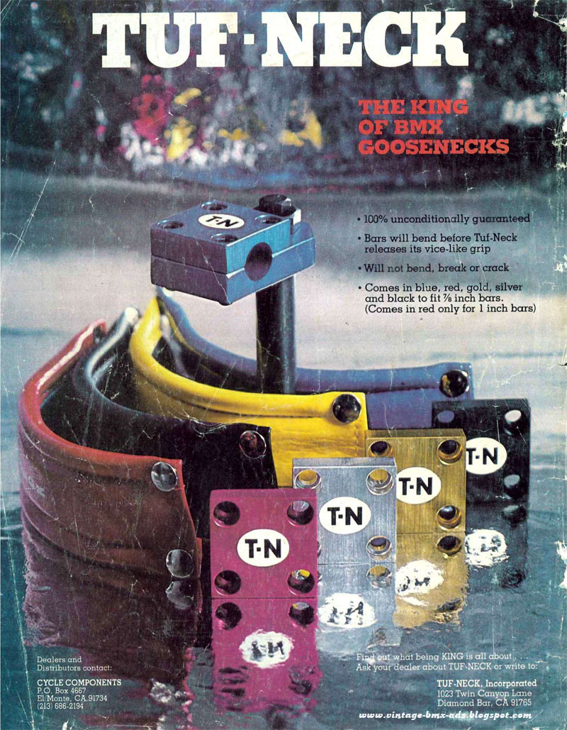 Vintage BMX Ads: TUF-NECK - The King of BMX Goosenecks