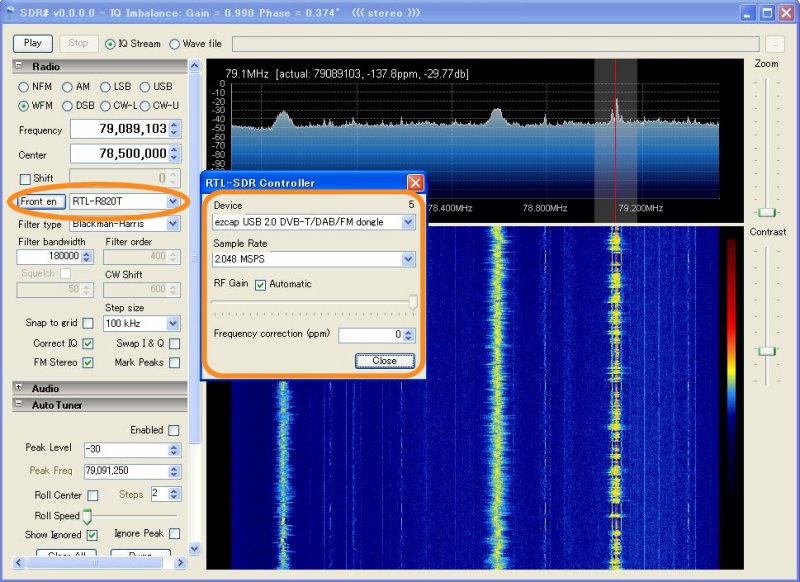 ジャンクな電子工作＆徒然落書き帳: オート・スキャン SDR＃ Auto Tuner の設定法など
