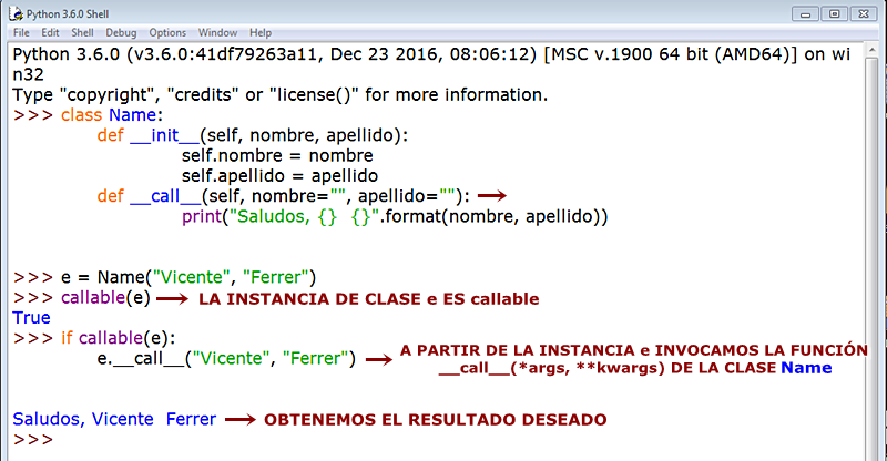 APRENDER A PROGRAMAR CON PYTHON: T4. CALLABLE: SI TÚ ME DICES 'VEN'...