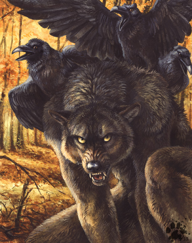 The wolf den: Werewolf - Big bad wolf with crows (screwbald)