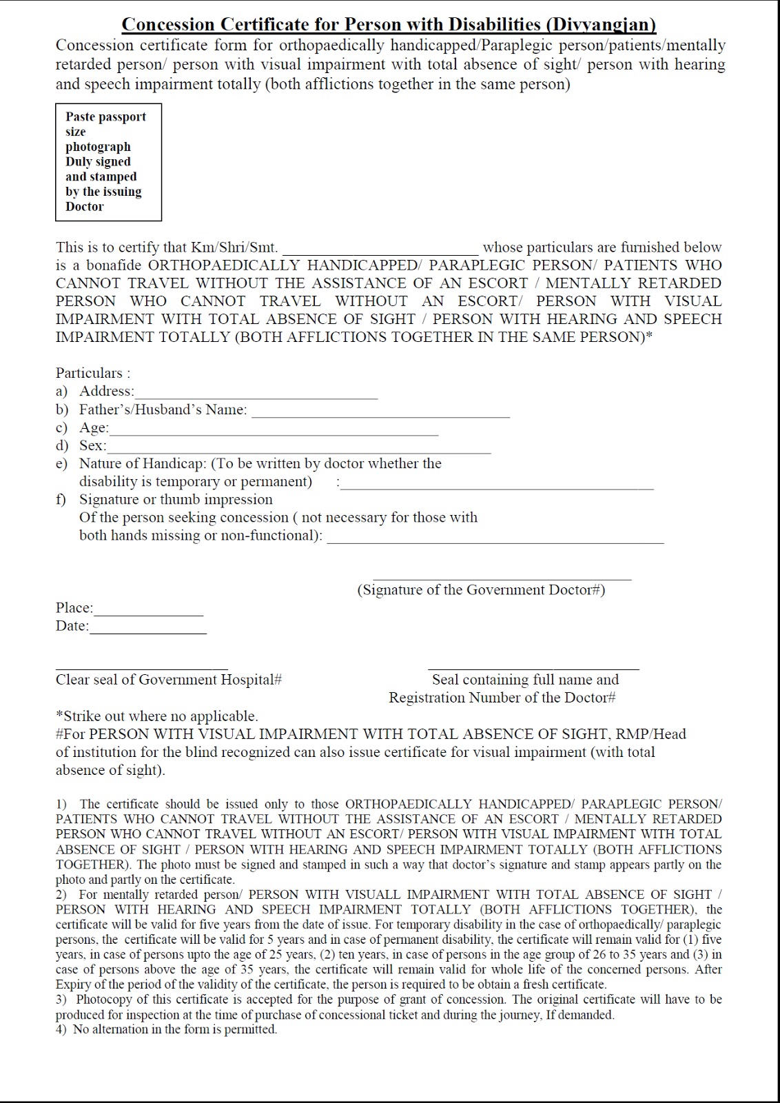DJK TEAM: New Format of Railway Concession Certificate Form (2018) for ...