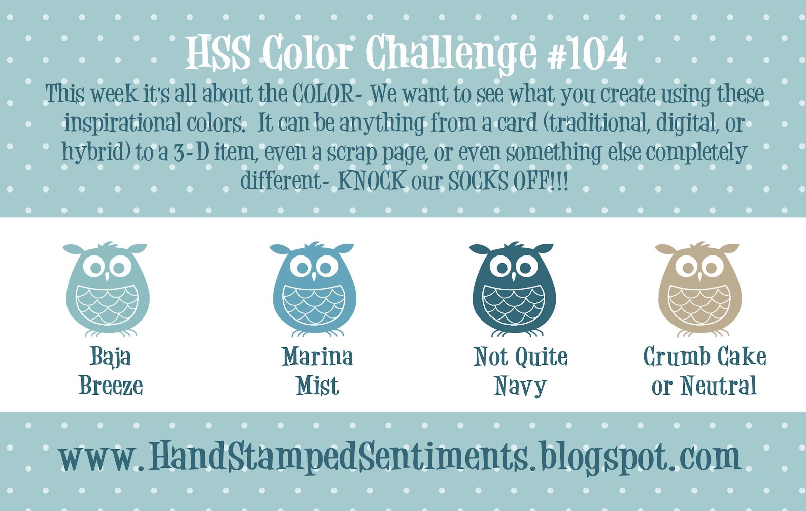 Krista's Stamper Room: HSS Color Challenge #104
