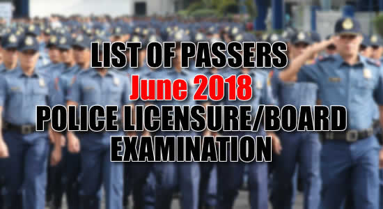 List of Passers: June 2018 Criminologists Licensure Examination PRC
