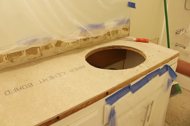 Replacing the Tile Vanity Top on A Budget - Bathroom Renovation | It ...