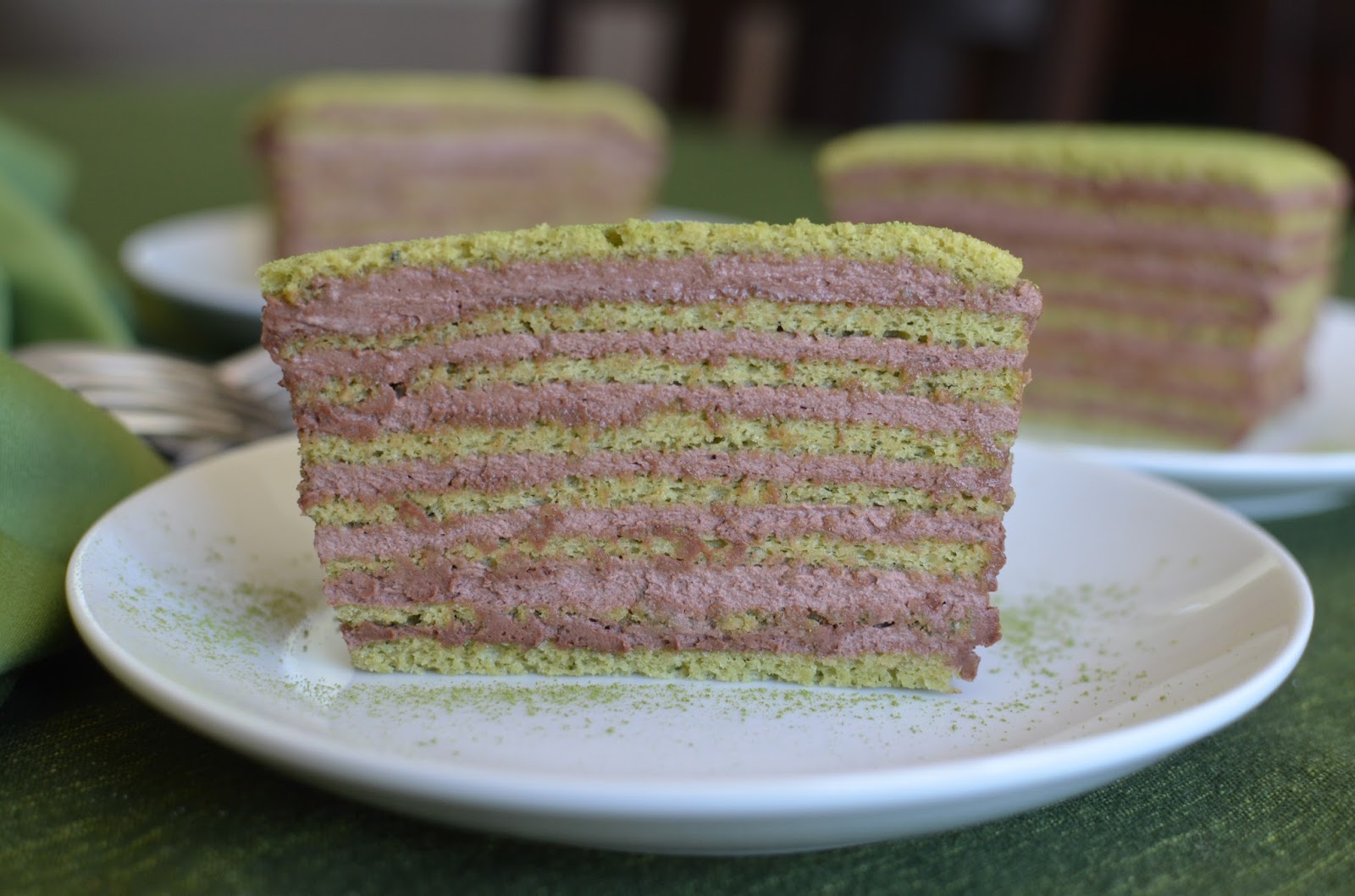 Playing with Flour: Matcha-almond sponge (multi) layer cake