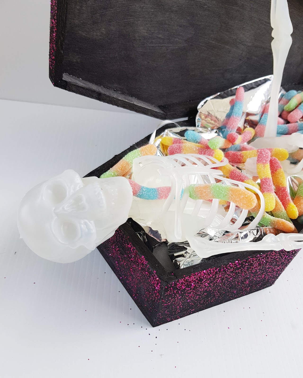 How to make a Glitter Candy Coffin treat box | HALLOWEEN DIY | Now ...