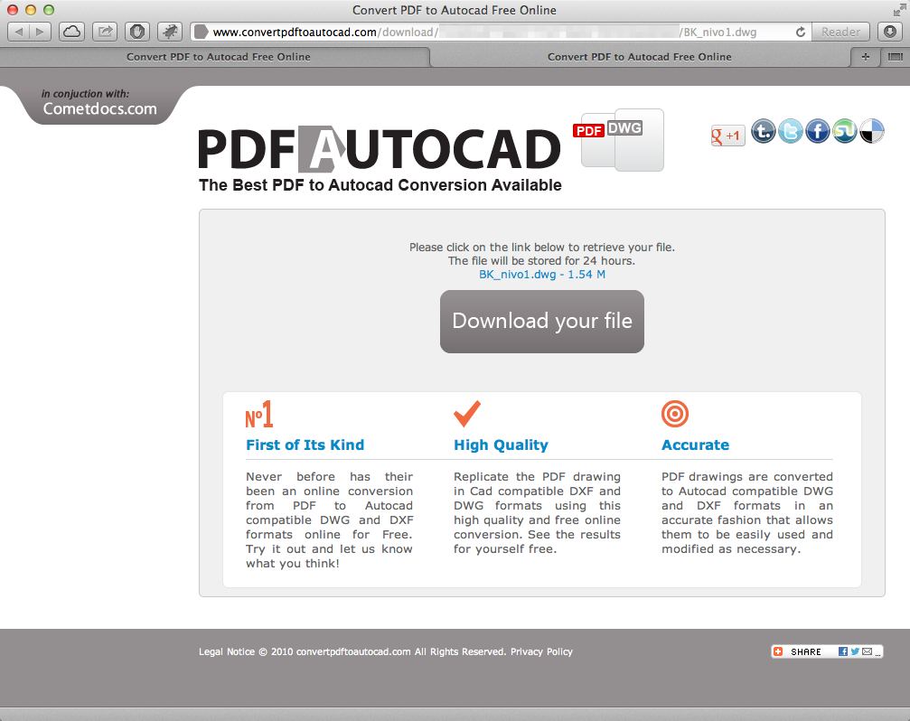 From PDF (back) to DWG