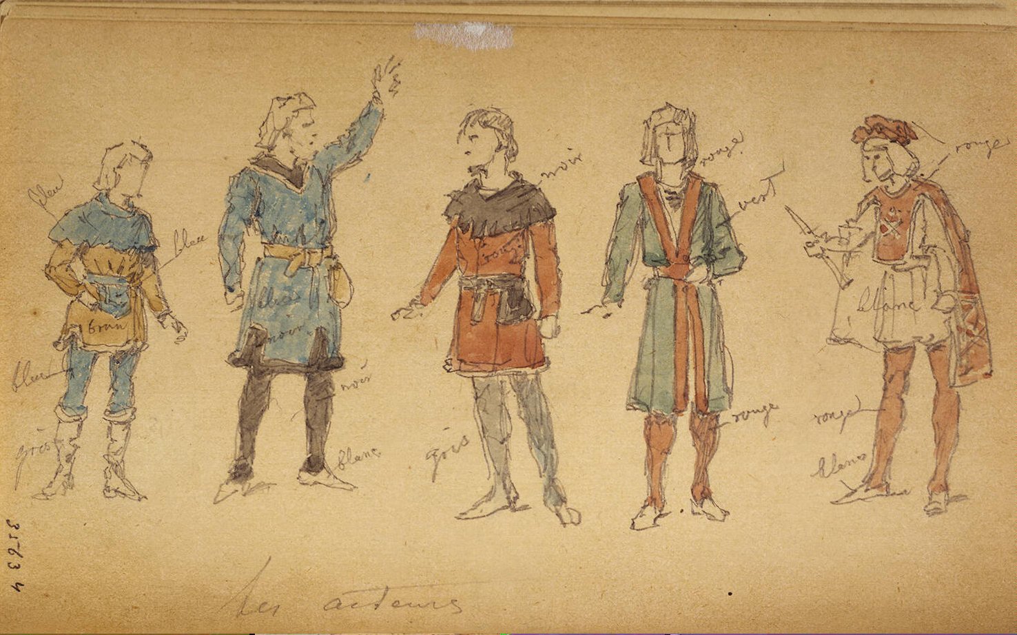 Sketch of Characters and Actors in Theatrical Costumes for Shakespeare ...