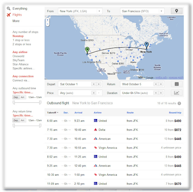 Google Flight Search