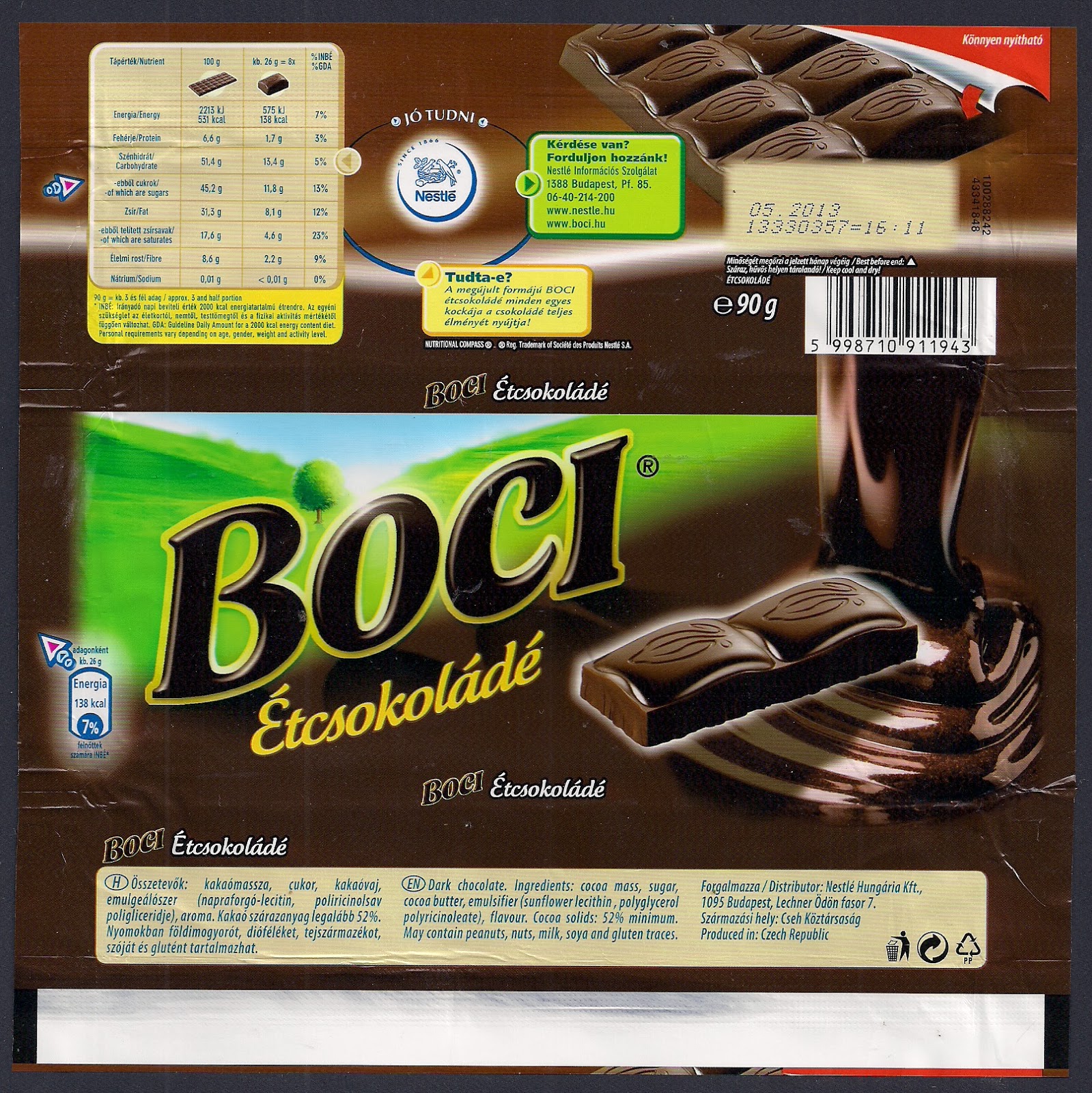 Nestlé Chocolate Wrappers!: Boci Dark