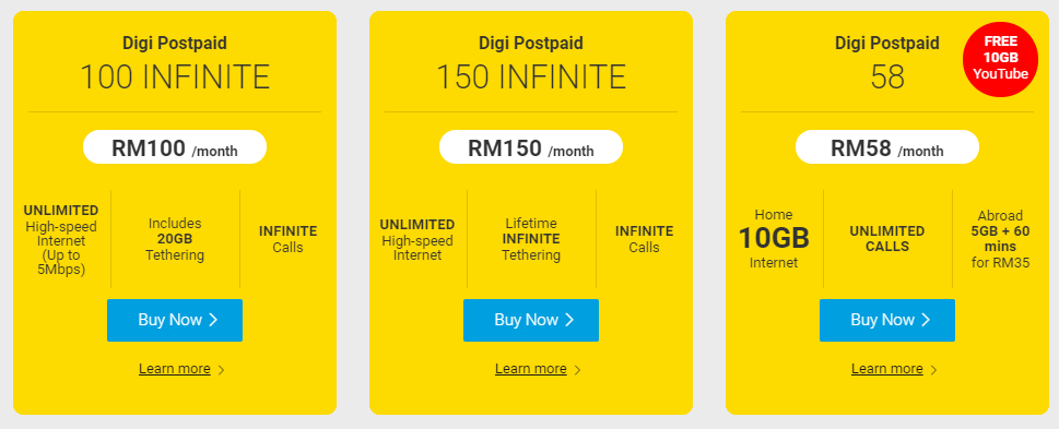 Digi推出9种后付配套