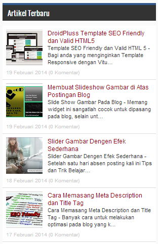 Membuat Recent Post Dengan Thumbnail Keren Untuk Blogger - Tips Internet