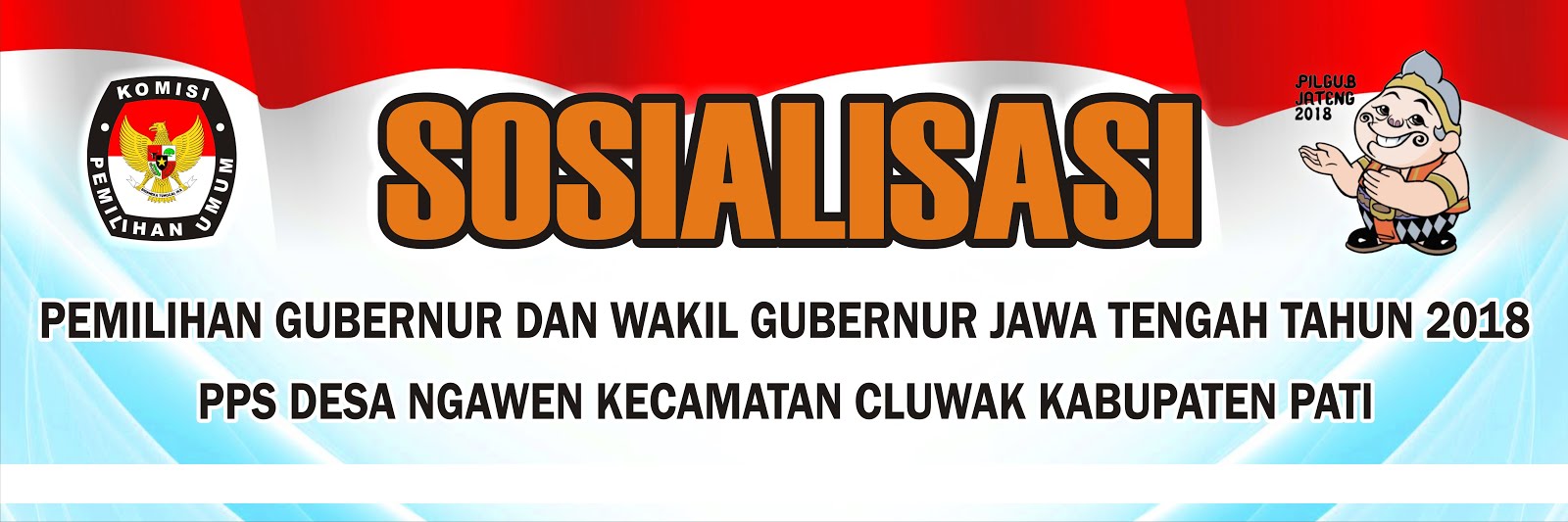 Contoh Banner Sosialisasi Pilgub Jateng tahun 2018 - Design Banner Pamflete