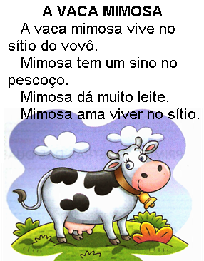 ATIVIDADES PARA EDUCADORES : Texto A VACA MIMOSA, de Elisângela Terra